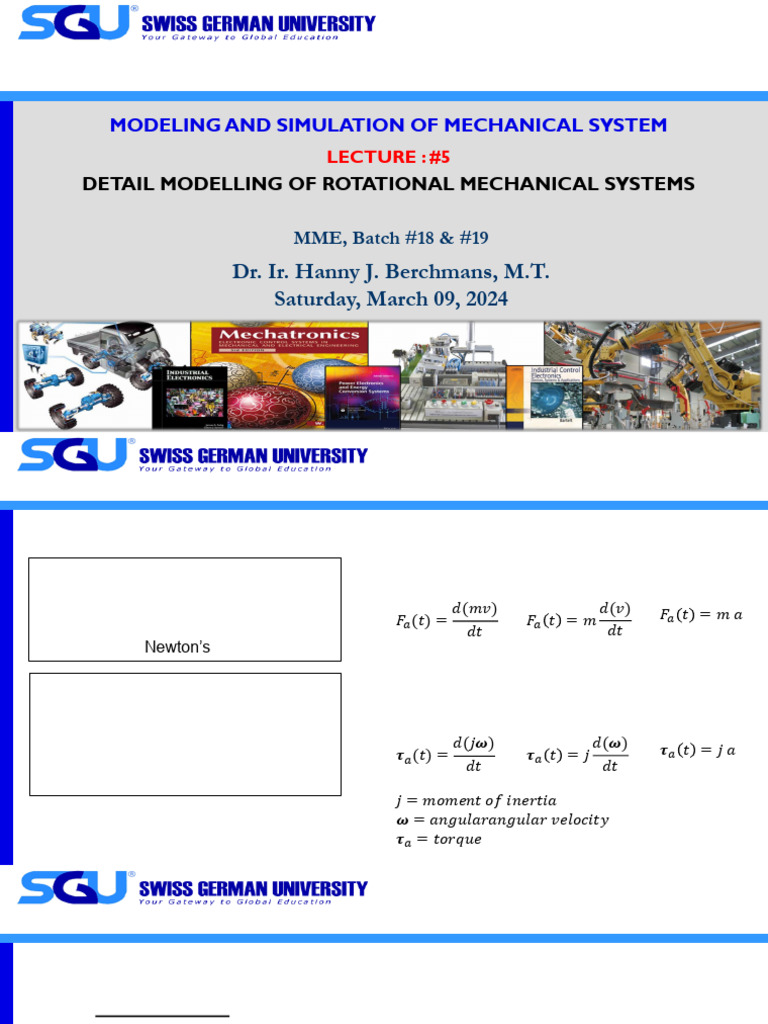 Modeling Mechanical System: Rotational System | PDF | Electrical Impedance | Rotation Around A ...