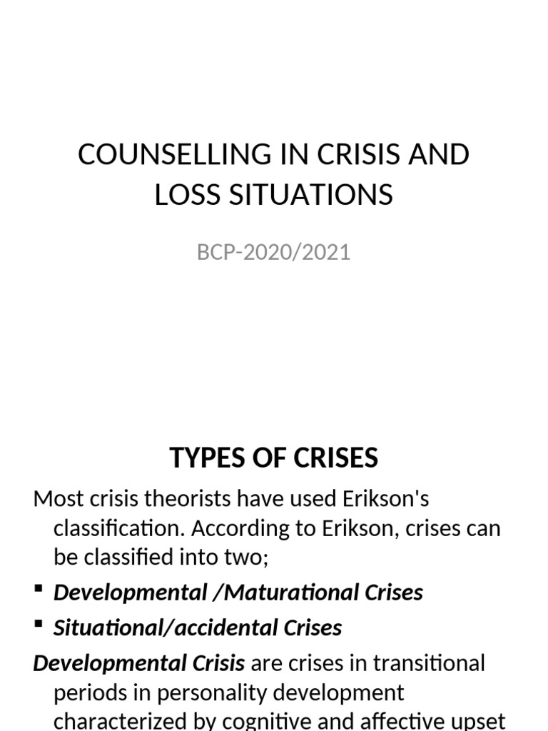 Maturational vs Situational Crises Explained | PDF | Psychopathology ...