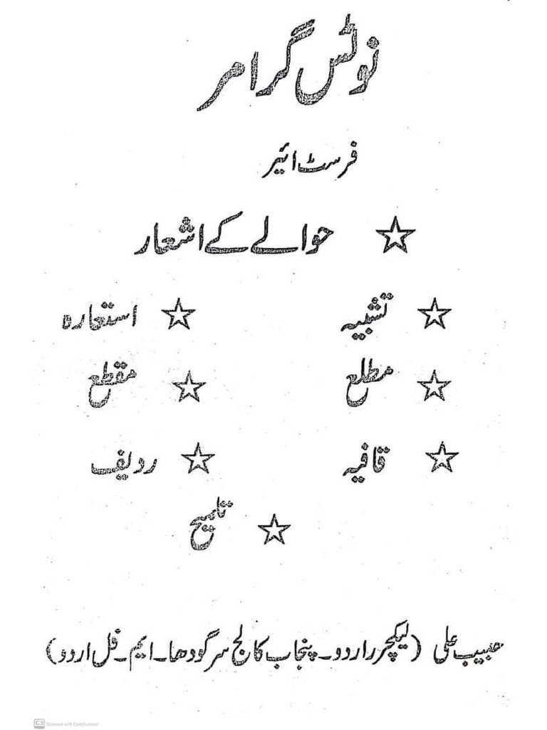 1st Year Urdu Notes | PDF