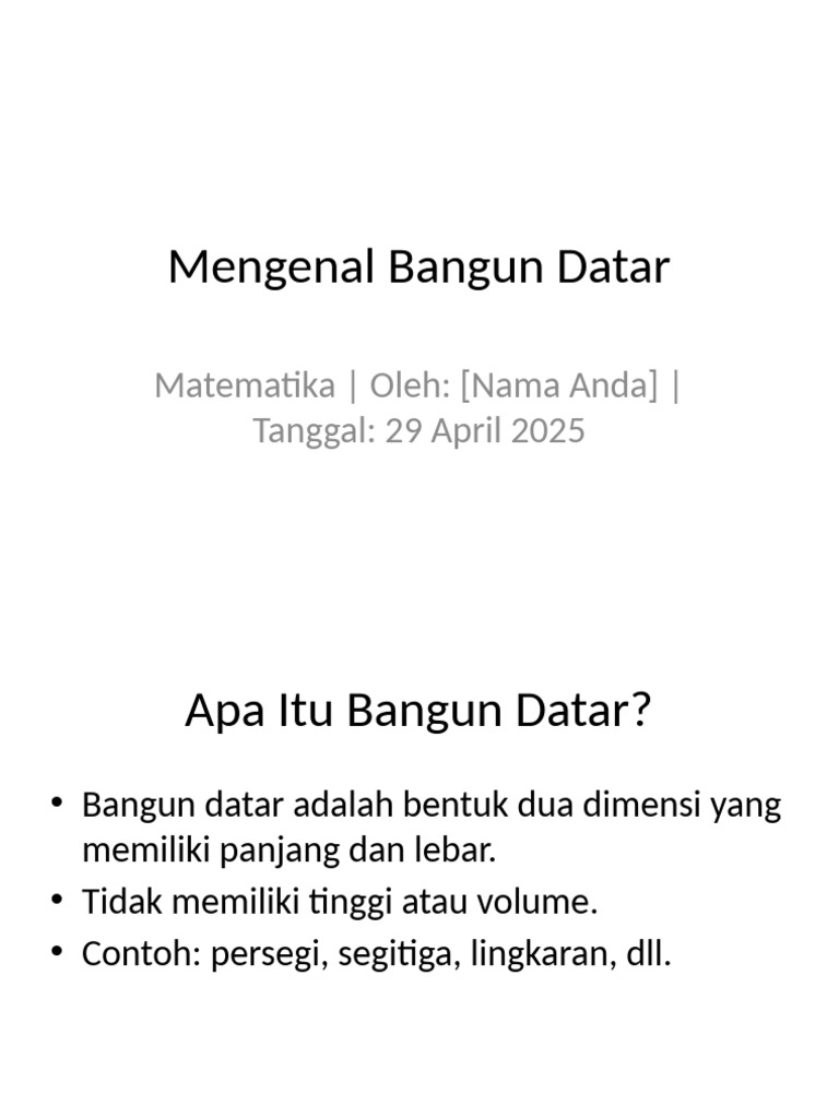 Presentasi Bangun Datar | PDF