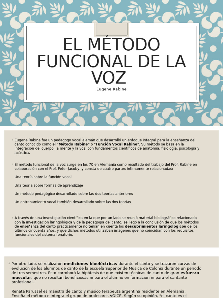 El Método Funcional de La Voz RABINE | PDF