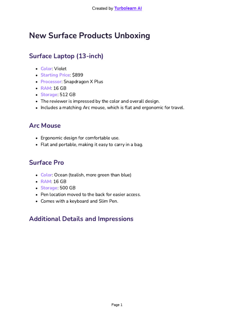 New Surface Products Unboxing | PDF