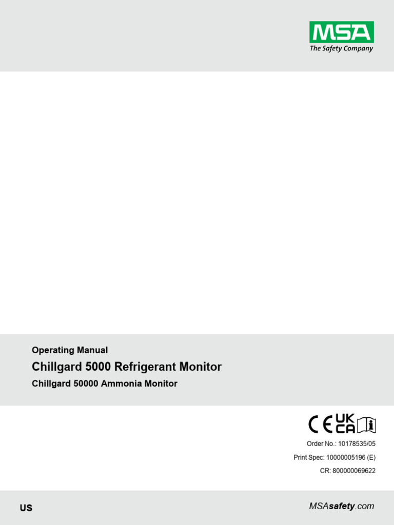 MSA Chillgard 5000 Refrigerant Monitor Operating Manual | PDF | Pipe ...