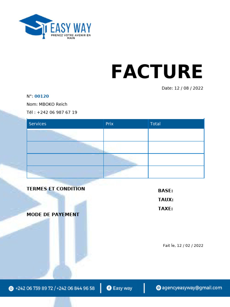 Facture Easy Way | PDF
