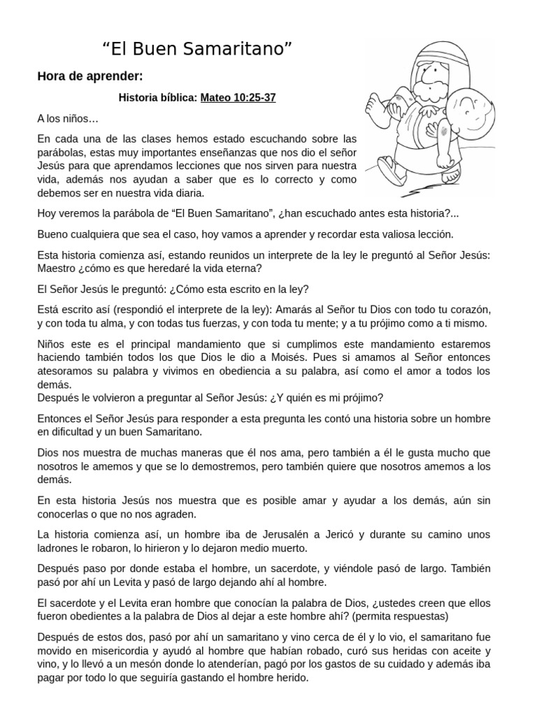 Clase El Buen Samaritano | PDF | Contenido bíblico