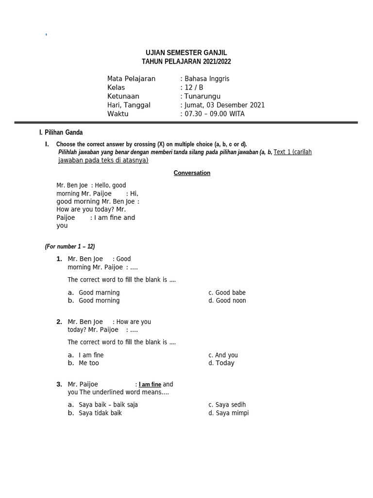 613212499 Bahasa Inggris SMALB | PDF