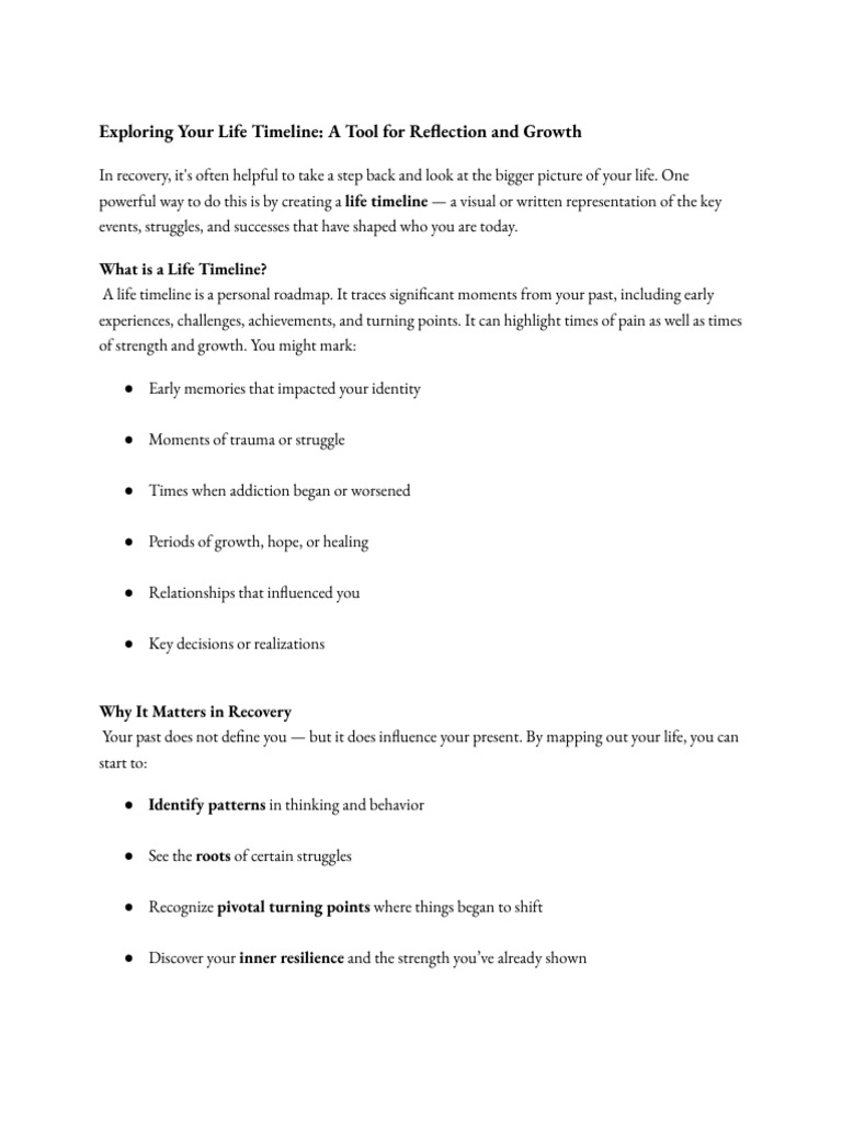 Exploring Your Life Timeline | PDF