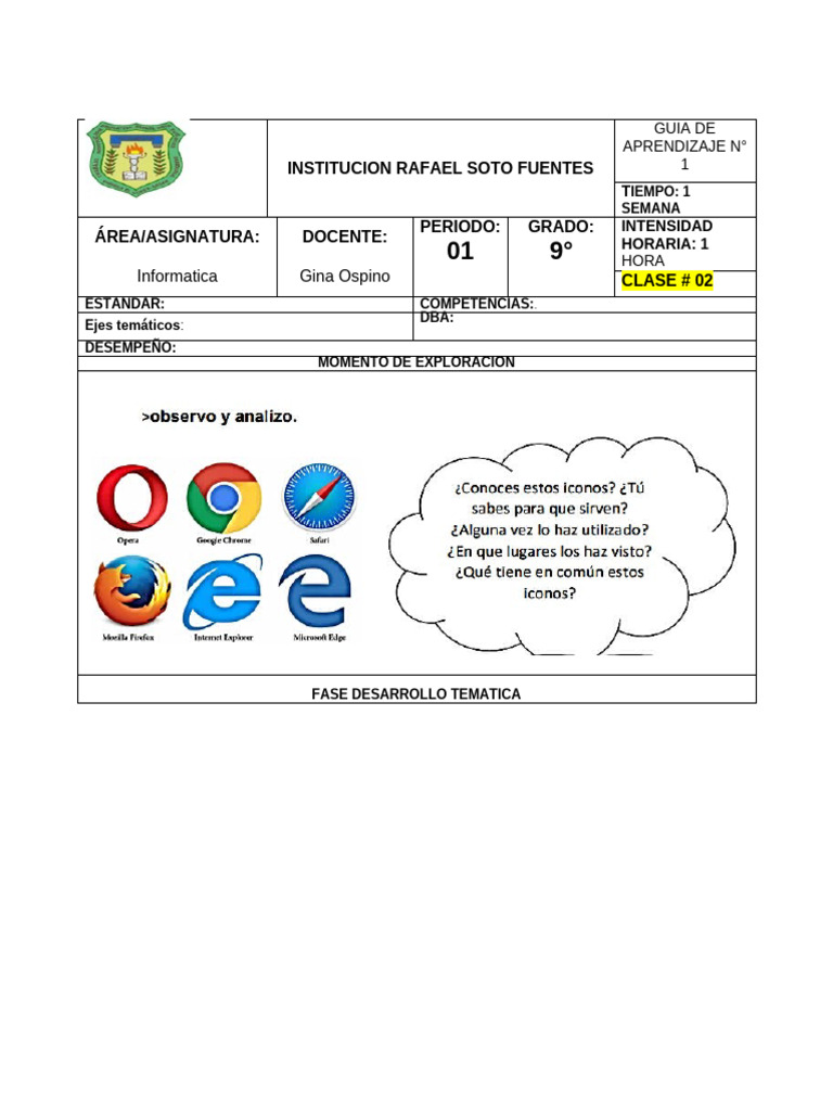 Clase 2 Informatica - Octavo 2022 | PDF
