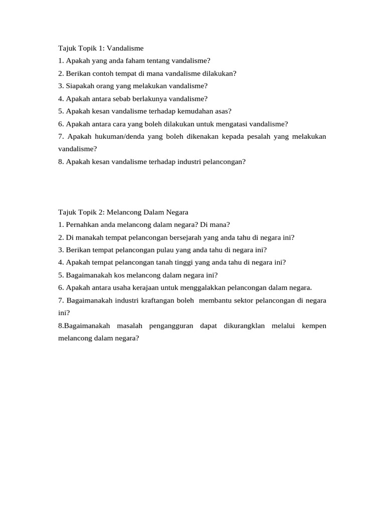 Soalan Lisan | PDF