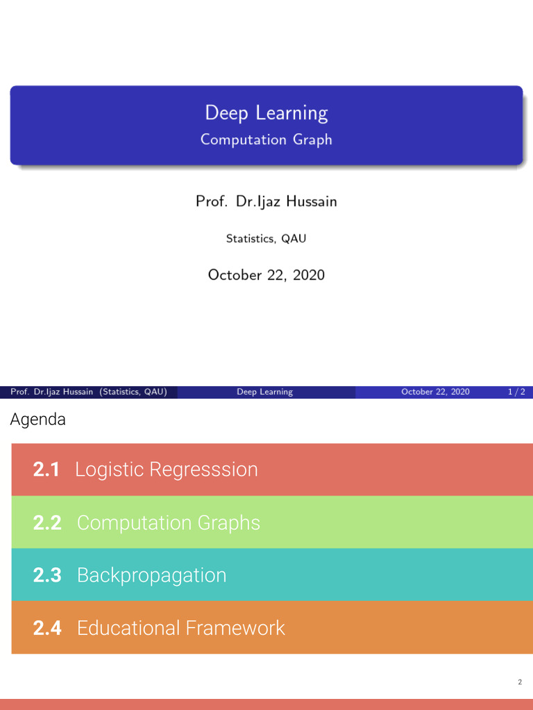 Computation Graph - 1 | PDF | Logistic Regression | Deep Learning