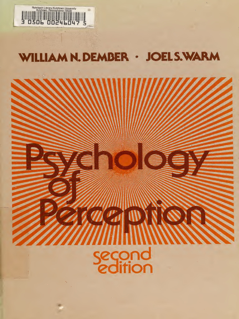Psychology of Perception | PDF | Perception | Psychophysics