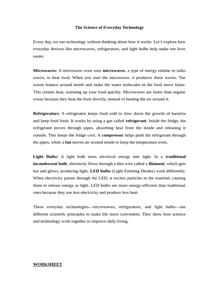 The Science of Everyday Technology | PDF | Incandescent Light Bulb | Refrigerator