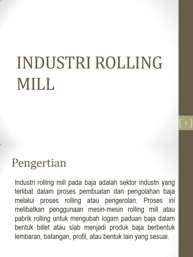 Pertemuan 5 Elearning_rev Industri Rolling Mill | PDF