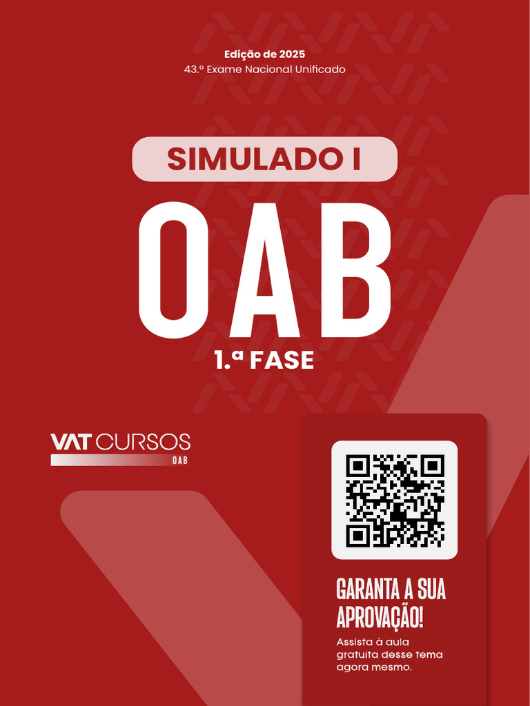 Simulado OAB 2025 - 1ª Fase | PDF | Advogado | Emenda Constitucional