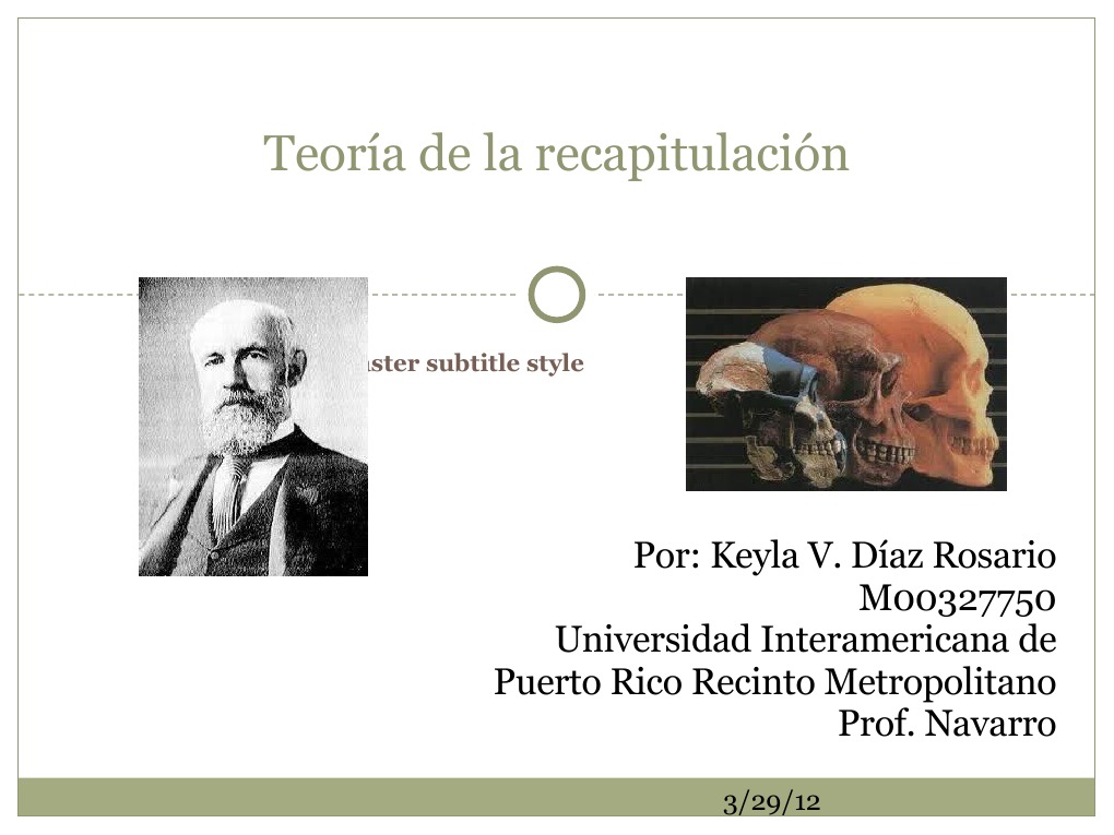 Teoría de la recapitulación | Evolución | Ciencias del comportamiento