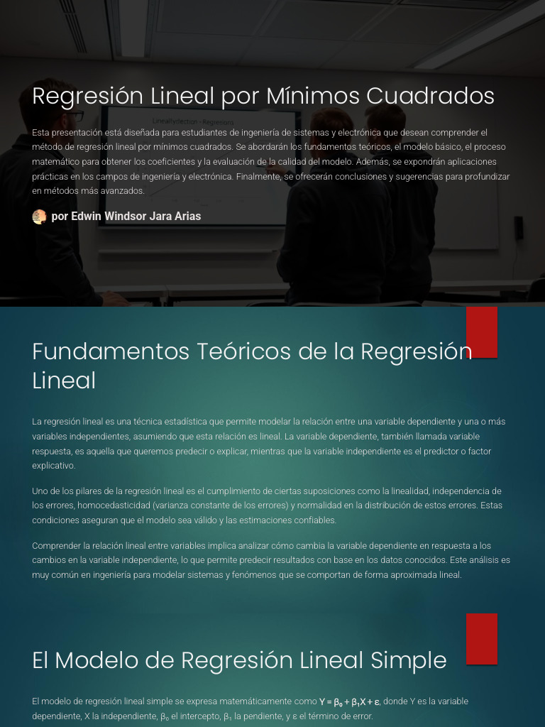 Regresion Lineal Por Minimos Cuadrados | PDF | Análisis de regresión | Regresión lineal
