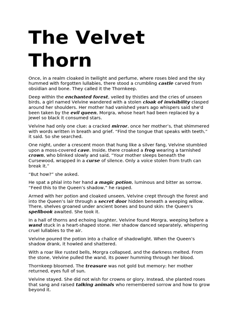 Velvine's Quest in Thornkeep | PDF