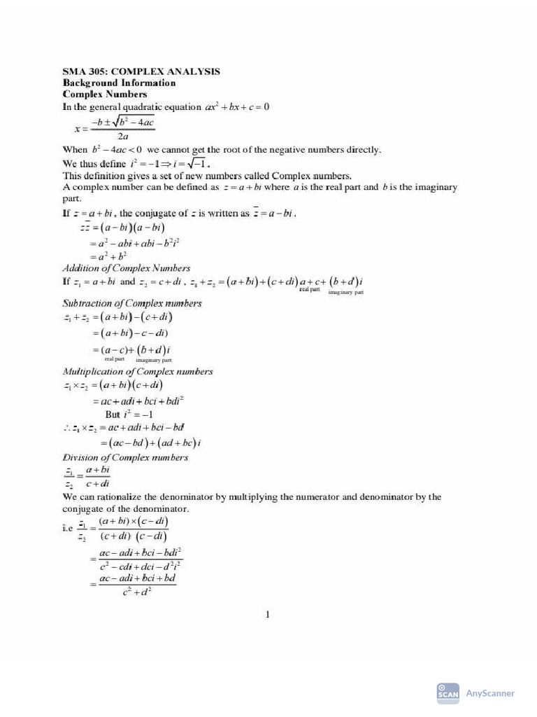 Math 304 Complex Analysis | PDF