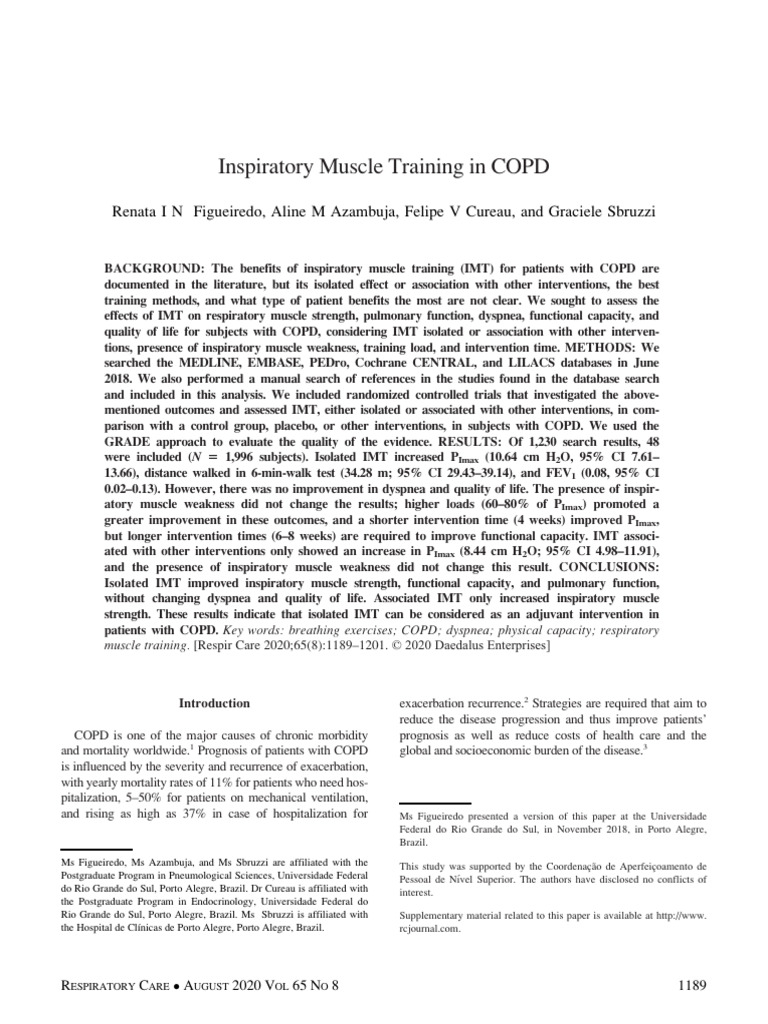 Effects of IMT on COPD Outcomes | PDF | Chronic Obstructive Pulmonary ...