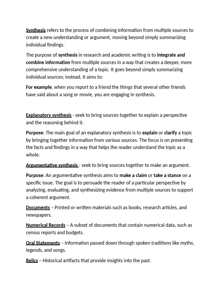 Understanding Synthesis in Research | PDF