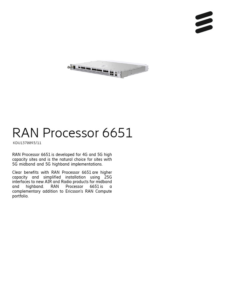 RAN Processor 6651 Technical Overview | PDF | Usb | Electromagnetic ...