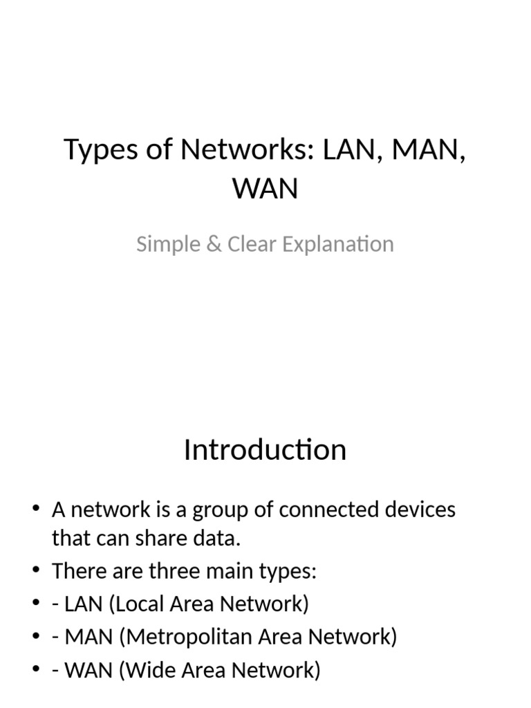 Network Types Lan Man Wan | PDF