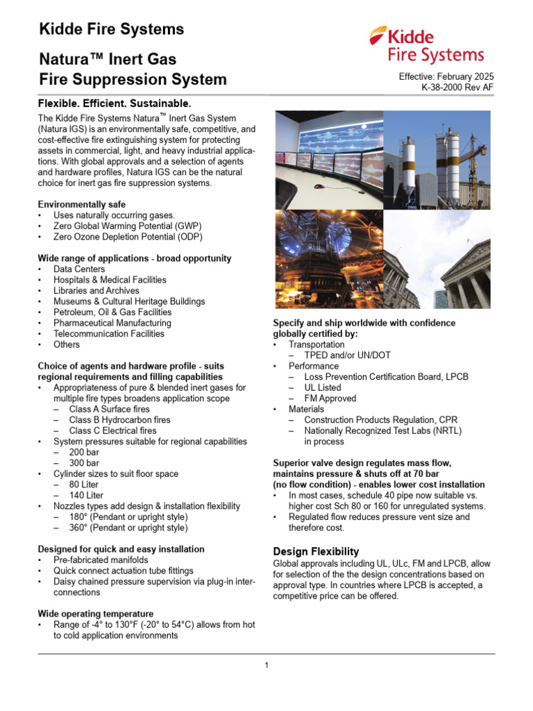 Kidde Natura Inert Gas System K-38-2000 | PDF | Valve | Switch