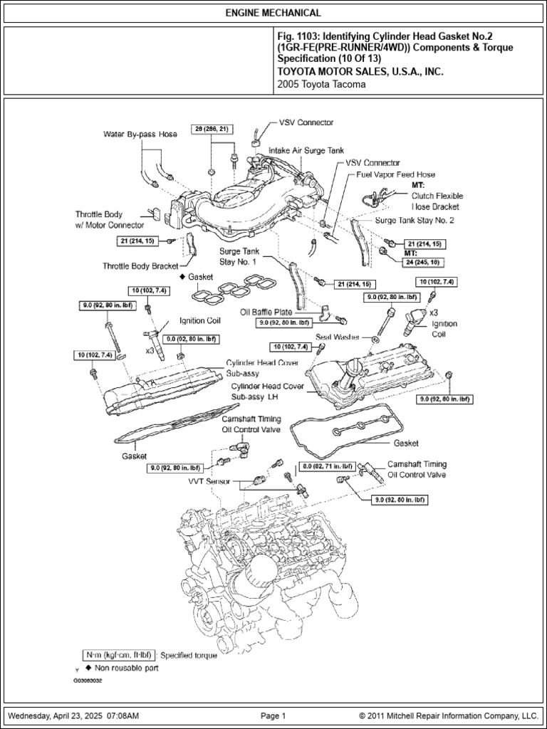 Fig 1GR ENGINE GAS KET | PDF