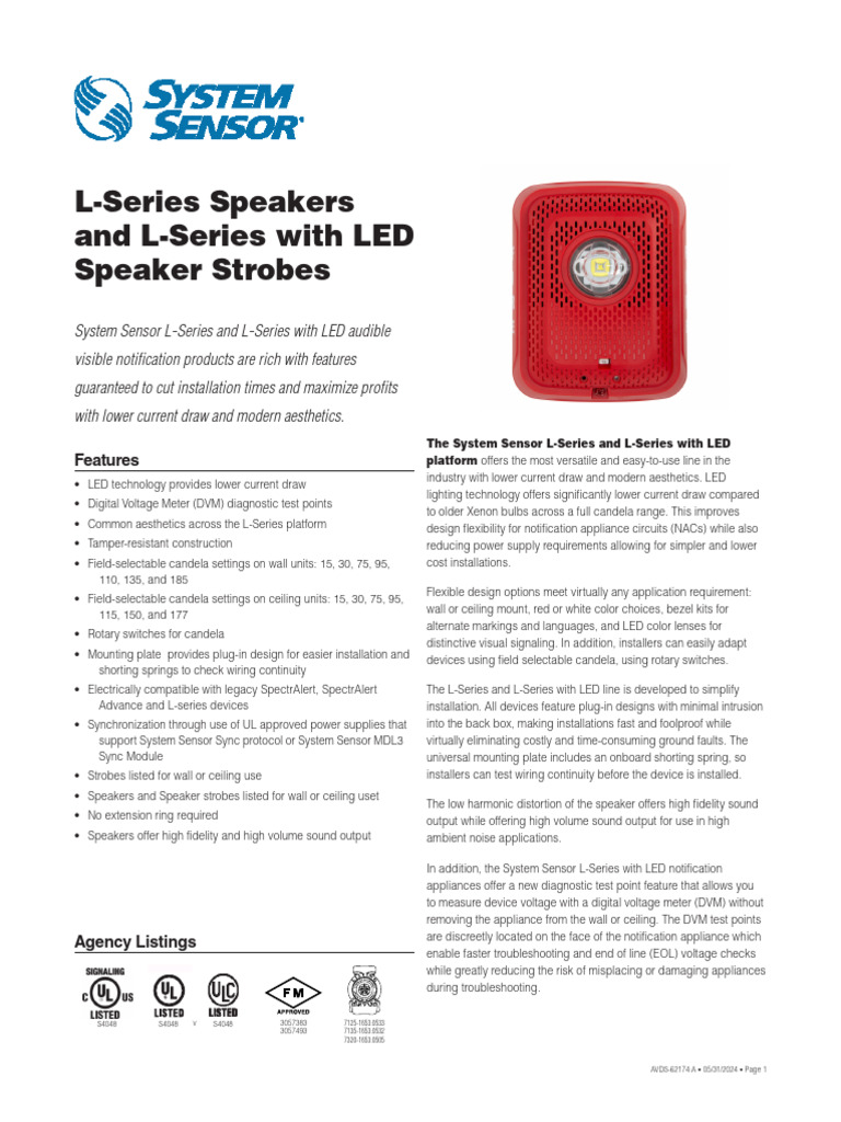 DataSheet LED Speaker Strobe | PDF | Loudspeaker | Light Emitting Diode