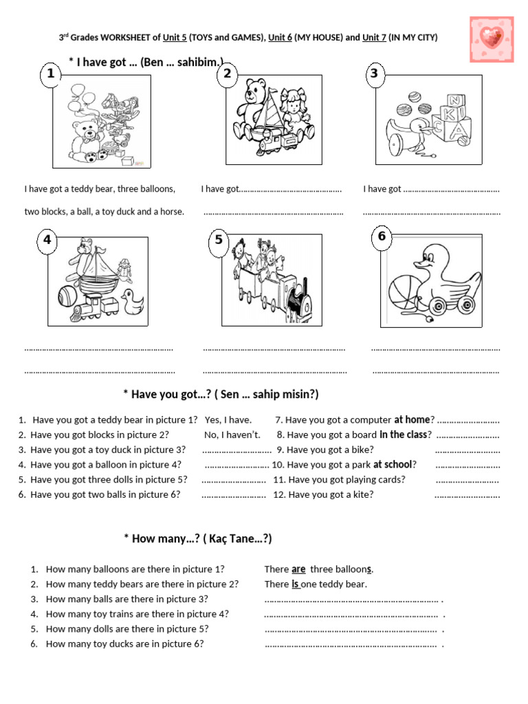 3rd Grades Worksheet Of Unit 5 Pdf Toys Play Activity