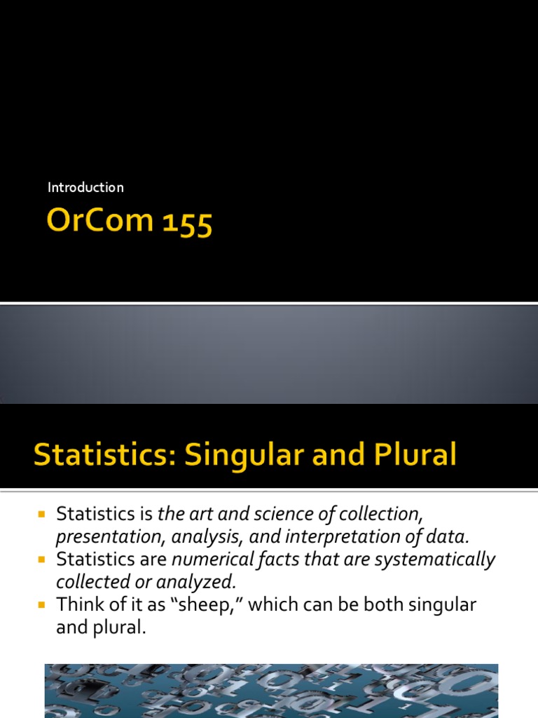 1 OrCom 155 Introduction | PDF | Statistics | Sampling (Statistics)