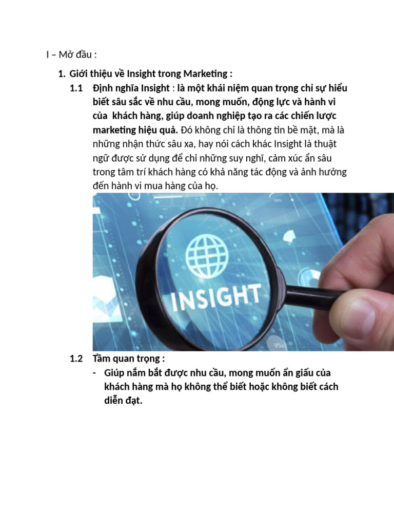 Insight mở đầu | PDF