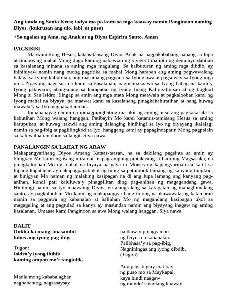Pagsisisyam Kay San Isidro True | PDF
