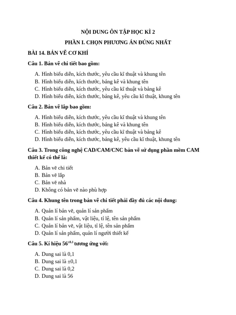 k10 - đề Cương Ôn Tập Gk2 | PDF