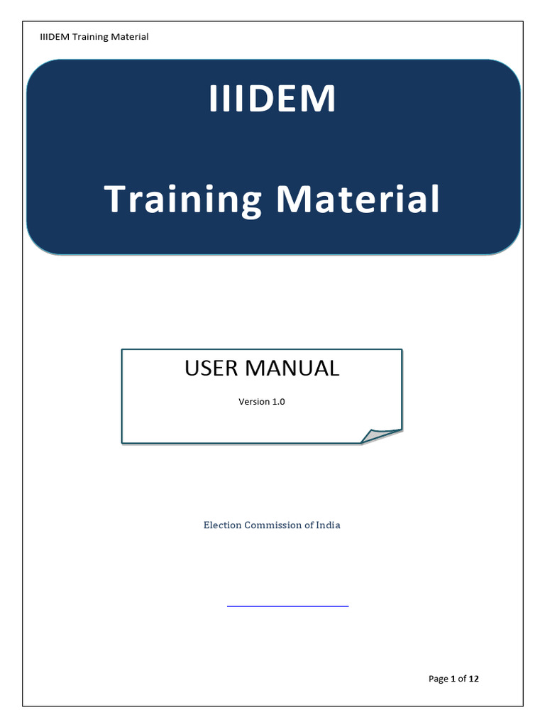 IIIDEM Training Material Overview | PDF | Login | Software