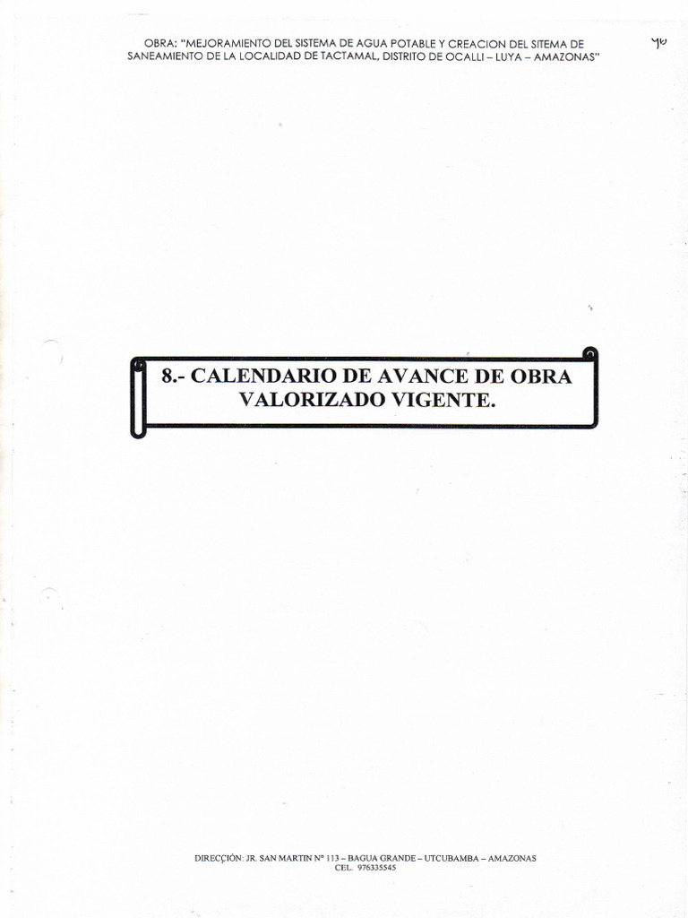 Cronograma de Avance Obra Valorizado Vigete002 | PDF