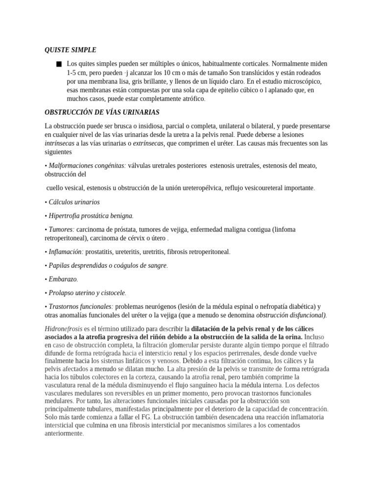 Quiste Simple | PDF | Riñón | Sistema urinario