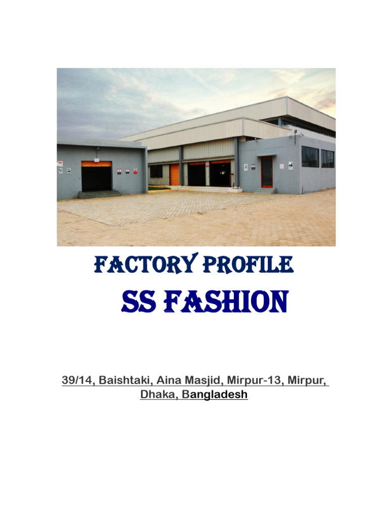 Ss Fashion - Factory Profile | PDF | Clothing | Fashion