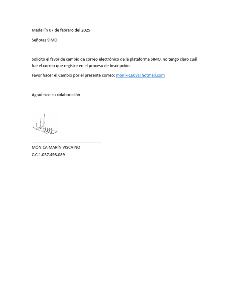 Solicitud SIMO | PDF