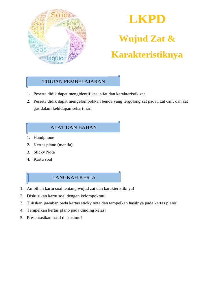 Karakteristik dan Wujud Zat dalam Pembelajaran | PDF