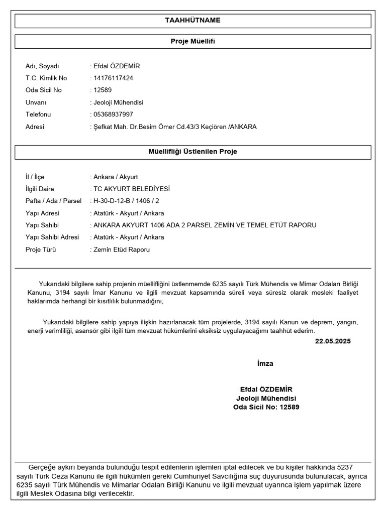 Ankara Akyurt 1406 Ada 2 Parsel Zemin Ve Temel Etut Raporu - Ekler | PDF