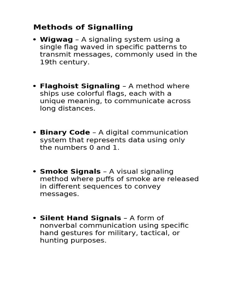 Signalling | PDF