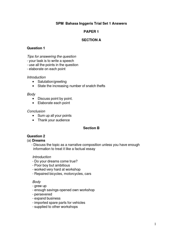 SPM Bi Trial 7 A | PDF | Essays