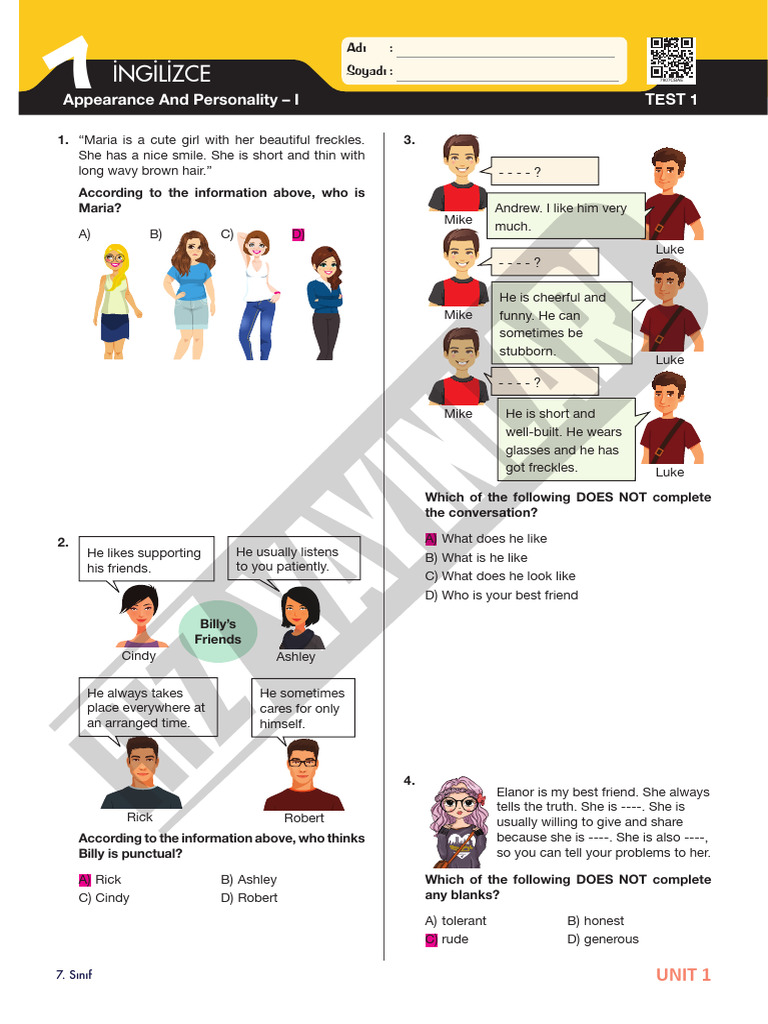 7th Grade English Test: Units 1 & 2 | PDF | Invention