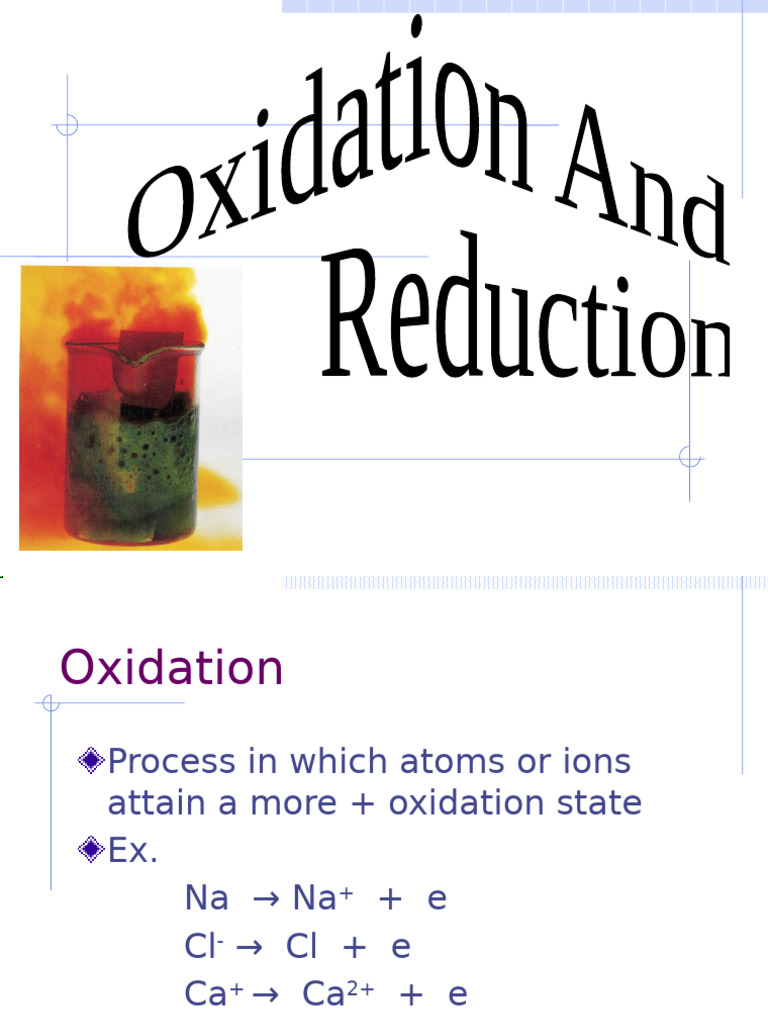 Oxidation and Reduction PP T | PDF