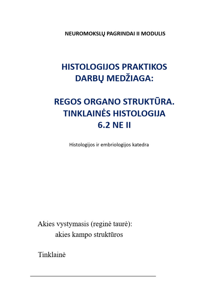 Prakt Darbai NM2 6.2 Histologija Akis Stud 2023 2024 | PDF