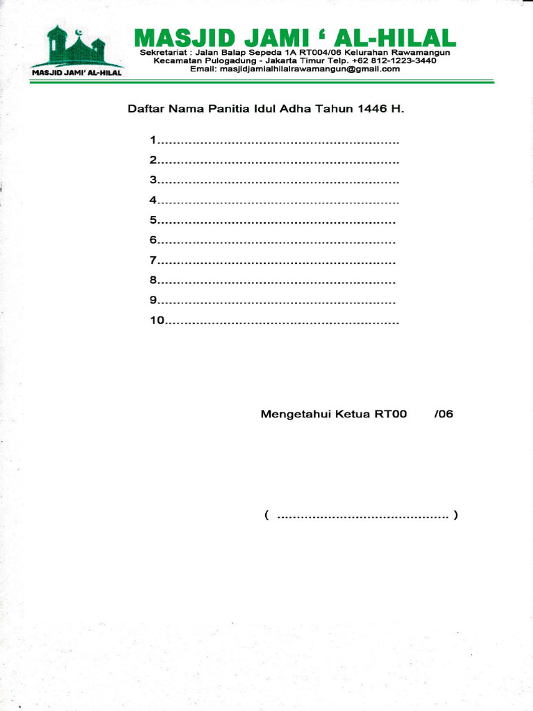 Kop Surat Masjid | PDF