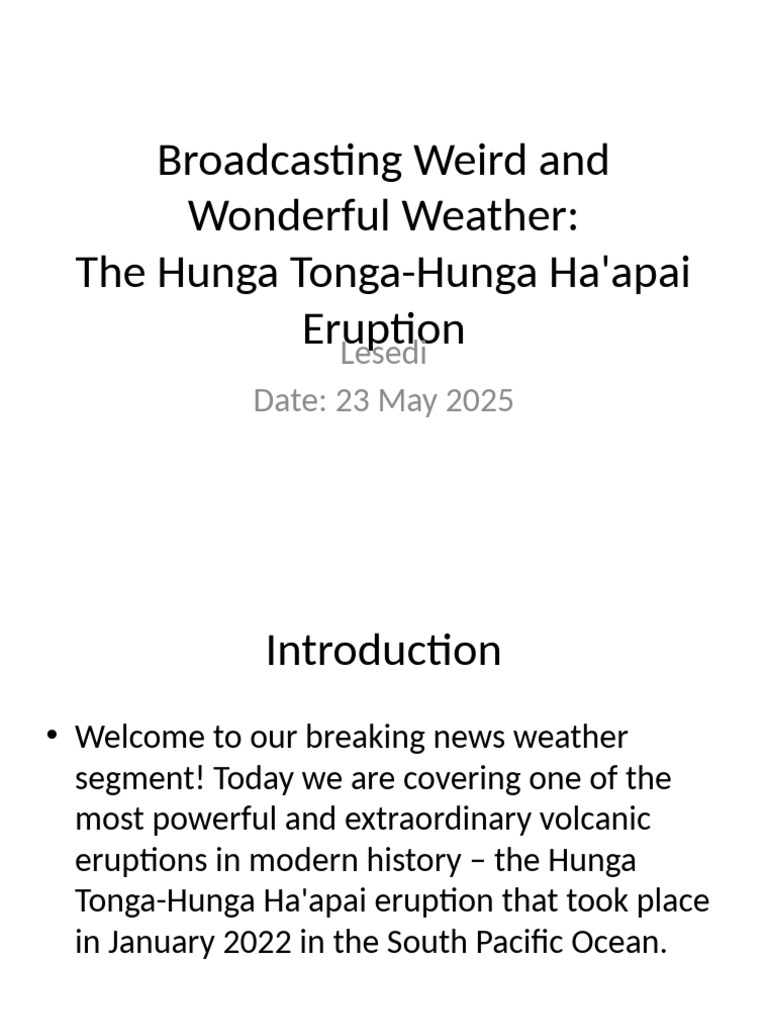 Hunga Tonga Eruption and Tsunami Impact | PDF