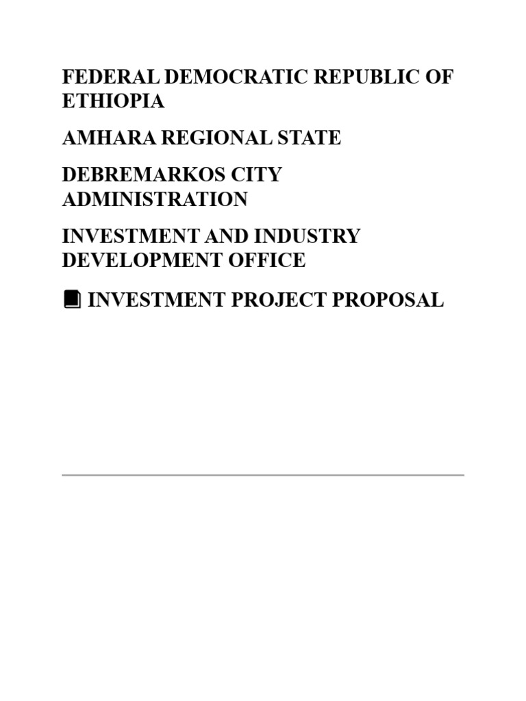 INVESTMENT PROJECT PROPOSAL Wood and Furniture Manufacturing Project ...
