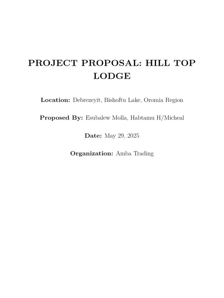 Hill Top Project Proposal | PDF | Expense | Depreciation